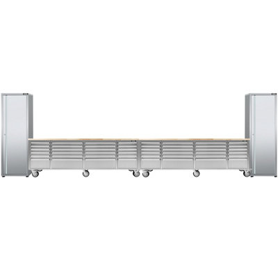 Excel 96inch 48 Drawer Stainless Steel Workbench Roller Tool Chest ...