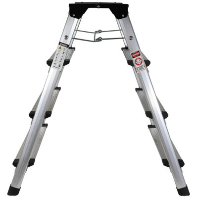 Excel Aluminium Folding Hop-Up Step Stool Ladder 4 Tread, Compact Work ...