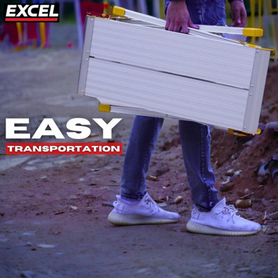 Excel Aluminium Hop-Up Folding Bench 300 x 700mm, Slip-Resistant ...