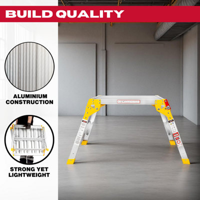 Excel Aluminium Hop-Up Folding Bench 600 x 600mm, Slip-Resistant ...