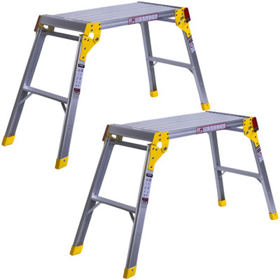 Excel Aluminium Hop-Up Folding Platforms Heavy Duty 700 x 300mm Work ...