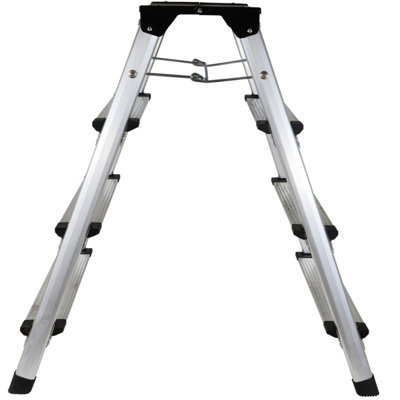 Excel Aluminium Stool Ladder 4 Tread Heavy Duty Folding Hop Up 745mm x ...