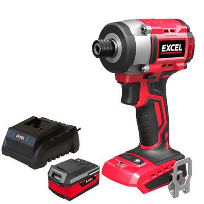 Excel Cordless Impact Driver 18V Brushless High Torque Screwdriver with ...