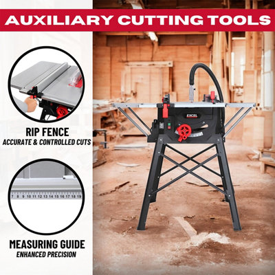 Excel Electric Table Saw 255mm 1800W/240V with Precision Blade 4500 RPM ...