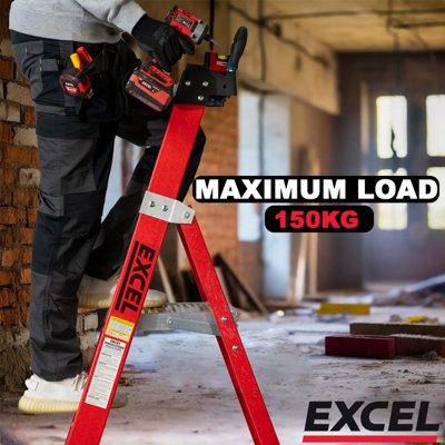 Excel Electricians Fibreglass Platform Step Ladder 5 Tread 1.81m EN131