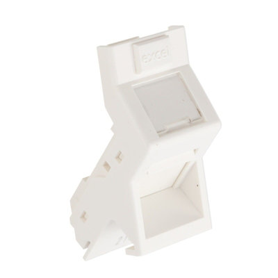 Excel Euro Mod Angled Shutter For RJ45 Keystone Jack FacePlate 25mm x ...