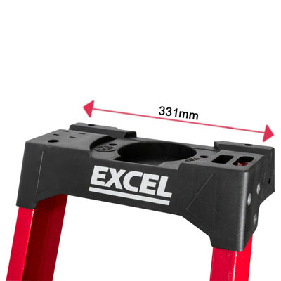 Excel Fiberglass Platform Step Ladder 8 Tread for Electricians 2.51m ...