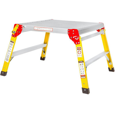 Excel Fibreglass Hop-Up Folding Bench 600 x 600mm, Slip-Resistant ...