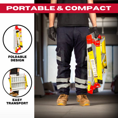 Excel Fibreglass Hop-Up Folding Bench 600 x 600mm, Slip-Resistant ...