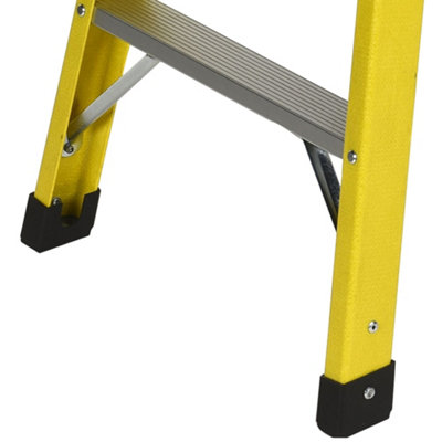 Excel Fibreglass Ladder 3 Tread & Folding Hop-Up Set Heavy Duty Non ...