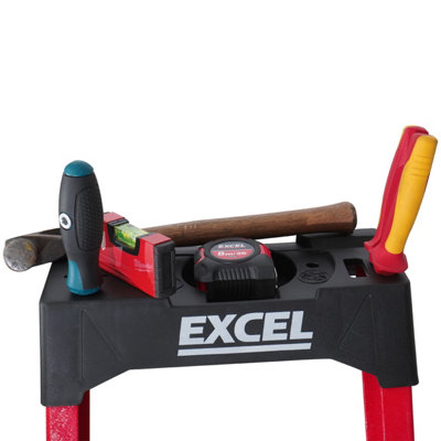 Excel Fibreglass Platform Step Ladder 6 Tread for Electricians 2.04m ...