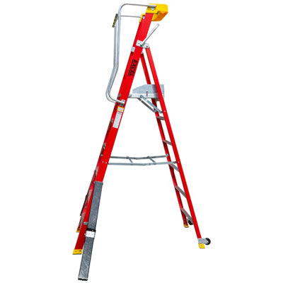 Excel Fibreglass Podium Step Ladder 6 Tread for Electricians 2.61m ...