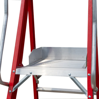 Excel Fibreglass Podium Step Ladder 6 Tread for Electricians 2.61m ...