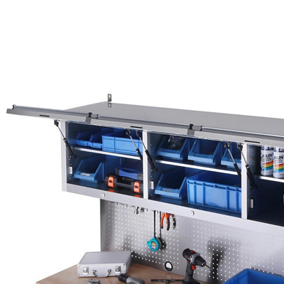 Excel Heavy Duty 15 Drawer Tool Chest with 3 Overhead Cabinets Ideal ...