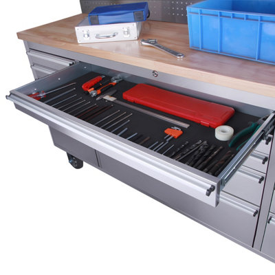 Excel Heavy Duty 15 Drawer Tool Chest with 3 Overhead Cabinets Ideal ...