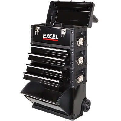 Excel Mobile Garage Tool Chest 4 Drawer Steel Cabinet with Lock ...