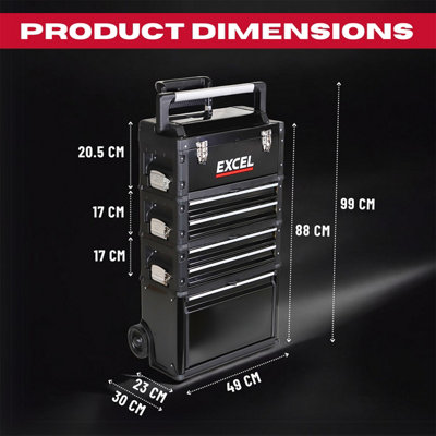 Excel Mobile Garage Tool Chest 4 Drawer Steel Cabinet with Lock ...