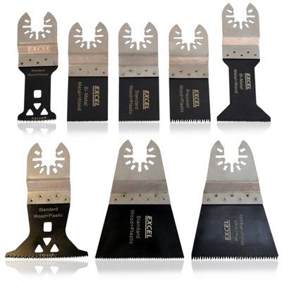 Excel Oscillating Multi Cutter Blade Set 8 Piece Accessory Kit for ...