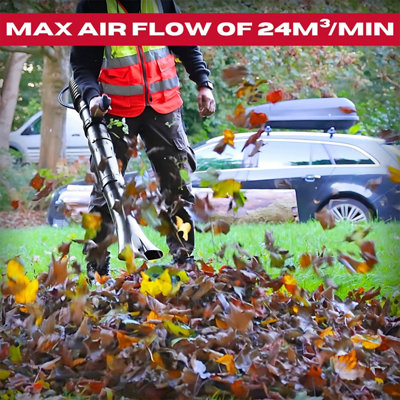 Excel Petrol Backpack Leaf Blower 75.6cc High-Power Garden Blower with ...