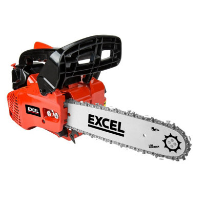 Excel Petrol Chainsaw 12" 25cc Heavy Duty Wood Cutting Saw with Chain ...