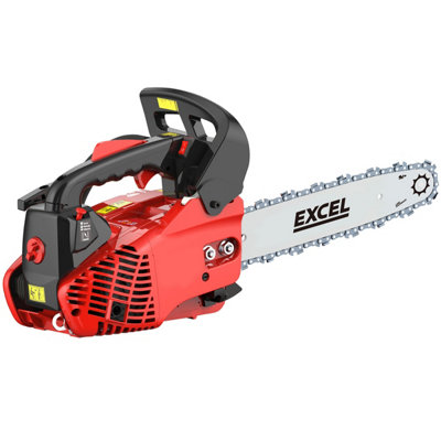 Excel Petrol Chainsaw 12" 25cc Heavy Duty Wood Cutting Saw with Chain ...