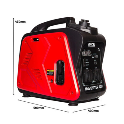 Excel Petrol Generator 2000W Quiet Portable Suitcase Design with 4 ...