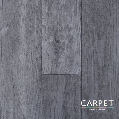 Excel Shadow Grey Oak Wood Vinyl Flooring 6m x 4m