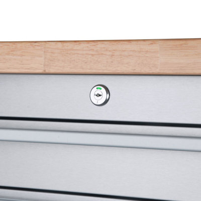 EXCEL STAINLESS STEEL 10 DRAWER ROLLER TOOL CABINET & WORKBENCH WITH ...