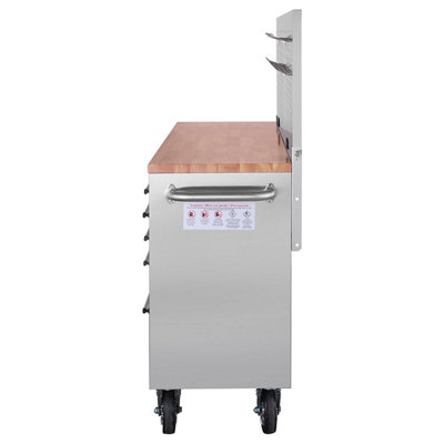 EXCEL STAINLESS STEEL 10 DRAWER ROLLER TOOL CABINET & WORKBENCH WITH ...