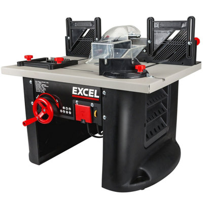 Excel Table Router Cutter 240V/1500W Black with 1/4in Shank TCT Router ...