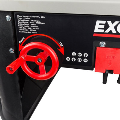 Excel Table Router Cutter 240V/1500W Black with 1/4in Shank TCT Router ...