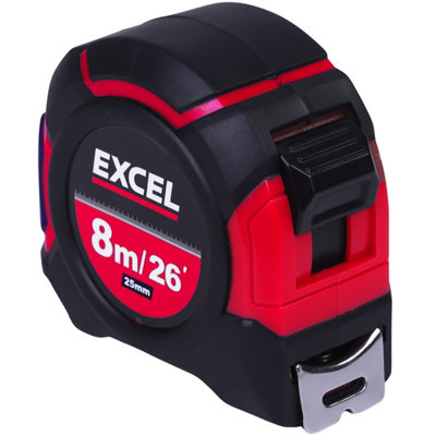 Excel Tape Measure 8m/26ft Pack of 5