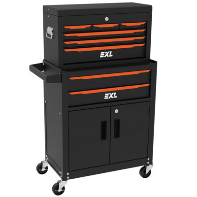 Excel Tool Cabinet Combo with 6 drawers and 2 doors - Orange