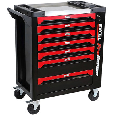 EXCEL TOOL CHEST ROLLER 7 DRAWER, CABINET LOCKABLE STEEL STORAGE BLACK ...