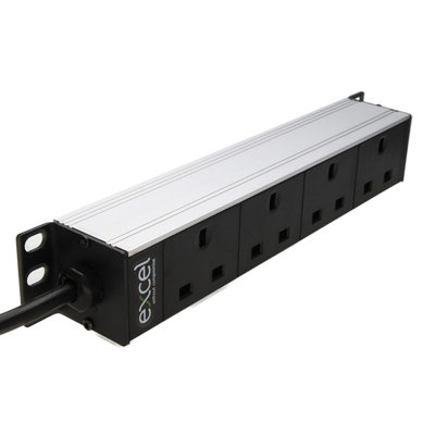 Excel Under Desk 4 Gang UK Sockets PDU Power Unit