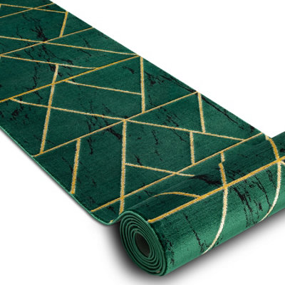 Exclusive EMERALD Runner 1012 glamour, stylish marble, geometric bottl ...