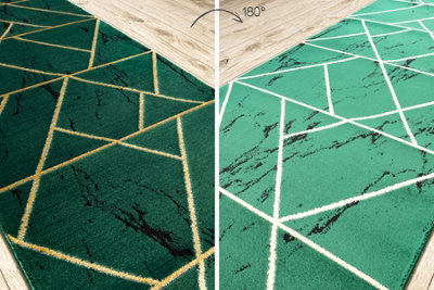 Exclusive EMERALD Runner 1012 glamour, stylish marble, geometric bottl ...