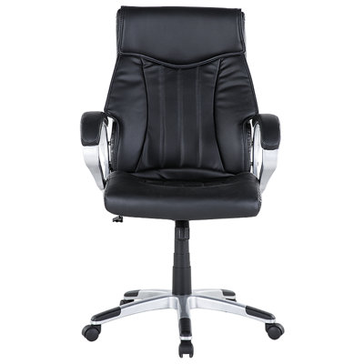 Executive Chair Swivel TRIUMPH Faux Leather Black