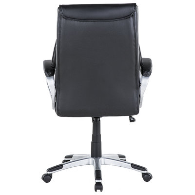 Executive Chair Swivel TRIUMPH Faux Leather Black