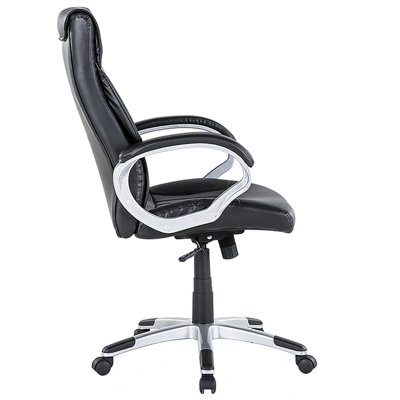 Executive Chair Swivel TRIUMPH Faux Leather Black