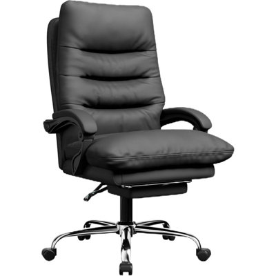 EXECUTIVE OFFICE CHAIR BIG AND TALL,PU LEATHER RECLINER DESK CHAIR WITH ...