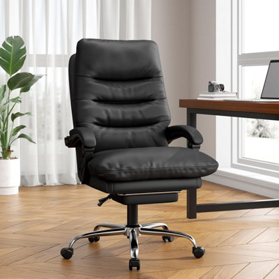 EXECUTIVE OFFICE CHAIR BIG AND TALL,PU LEATHER RECLINER DESK CHAIR WITH ...