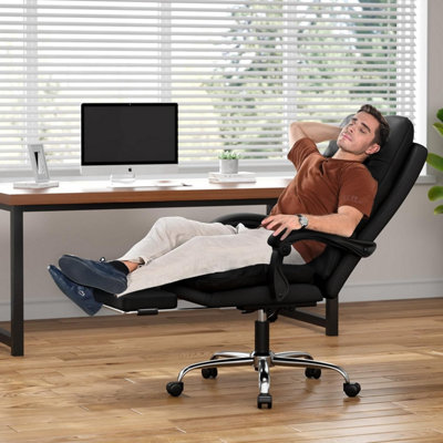 EXECUTIVE OFFICE CHAIR BIG AND TALL,PU LEATHER RECLINER DESK CHAIR WITH ...