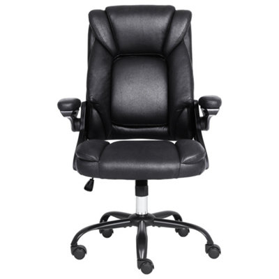 Executive Office Chair with Flip-up Armrests, PU Ergonomic Computer ...