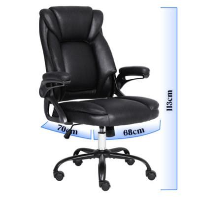 Executive Office Chair with Flip-up Armrests, PU Ergonomic Computer ...