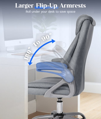 Executive Office Chair with Flip-up Armrests, PU Ergonomic Computer ...