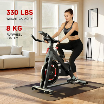 Exercise Bike, Indoor Bike with Silent Belt Drive, Heavy Flywheel and ...
