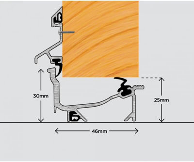 Exitex Weatherten Bar 914mm, Inward Opening Door Weather Bar Draught ...