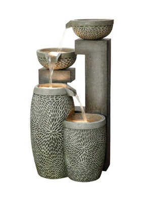 Exmouth 3 Fall Contemporary Water Feature with Cover
