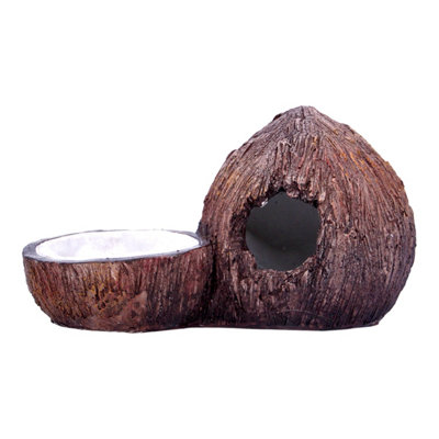Exo Terra Coconut Hide & Water Reptile Dish Bowl Tiki Reptile Drinking ...